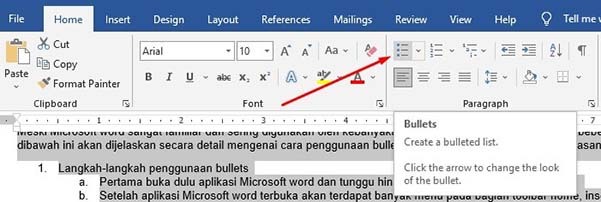 Functions How To Add Bullets And Numbering In Ms Word Menu 